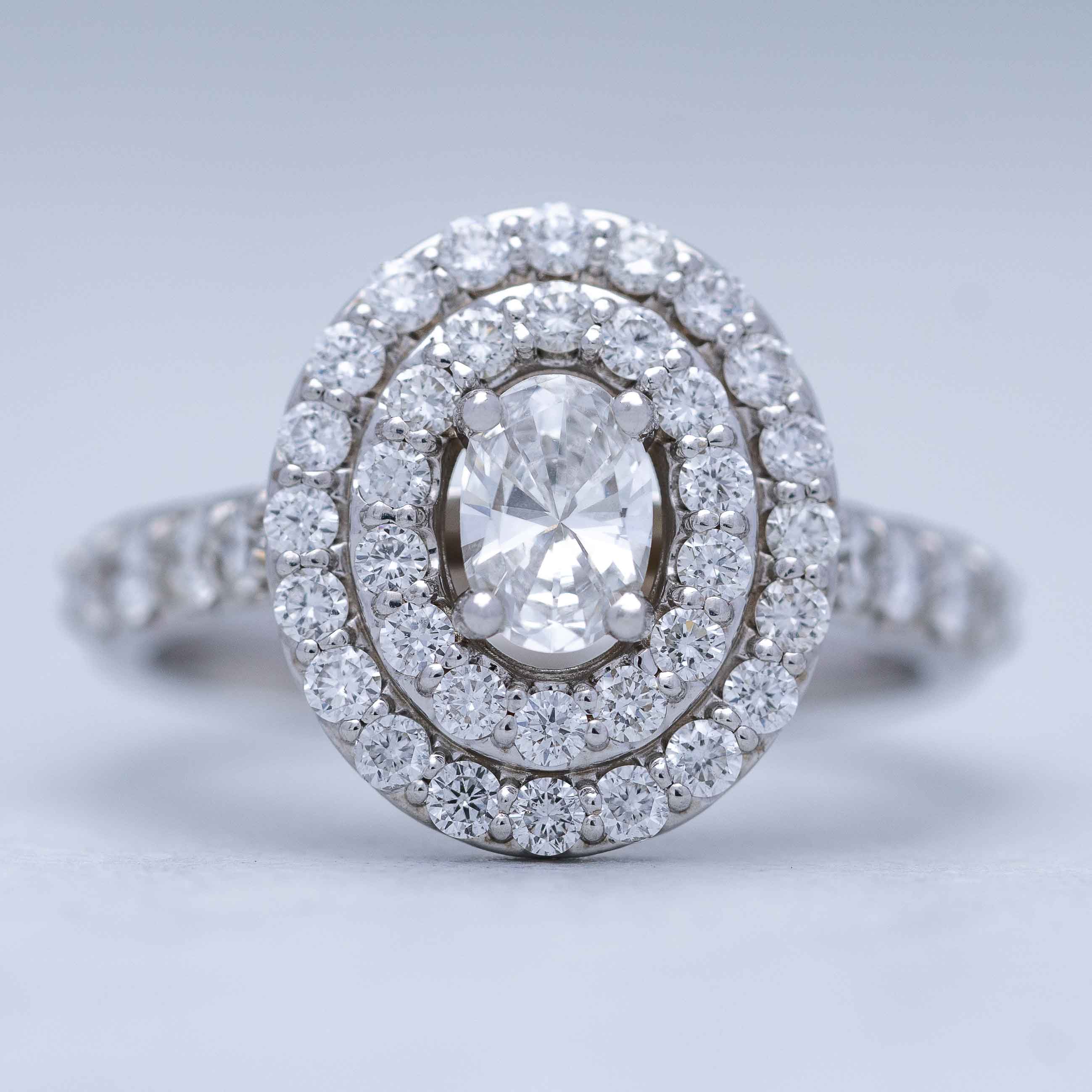 Double Halo Oval Engagement Ring – The Diamond Studio