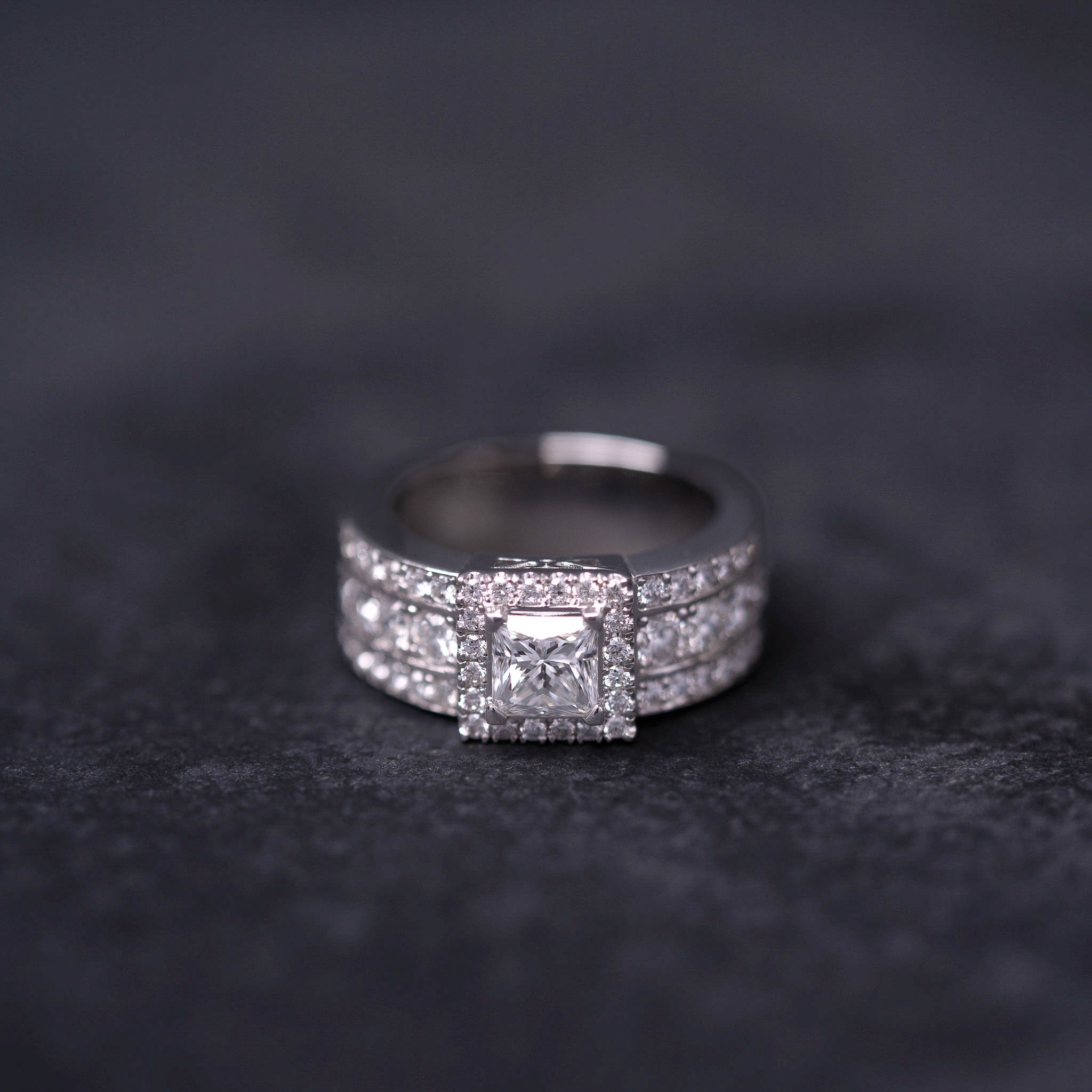 3 Row 3D Engagament Ring – The Diamond Studio