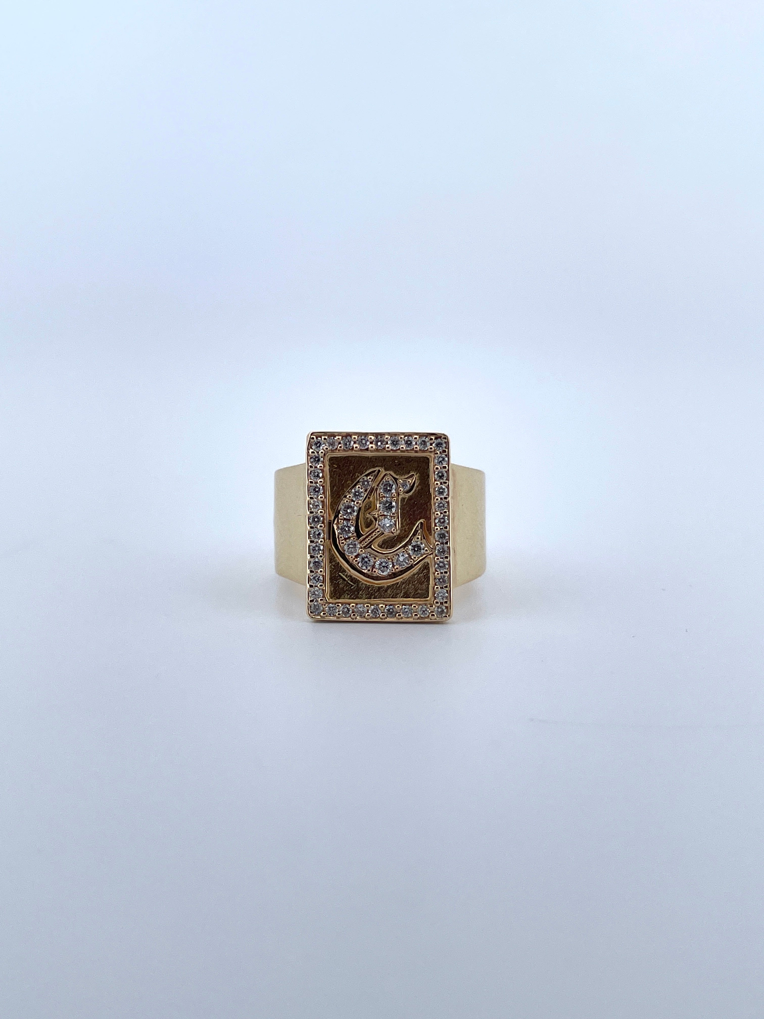 Diamond Initial Ring – The Diamond Studio